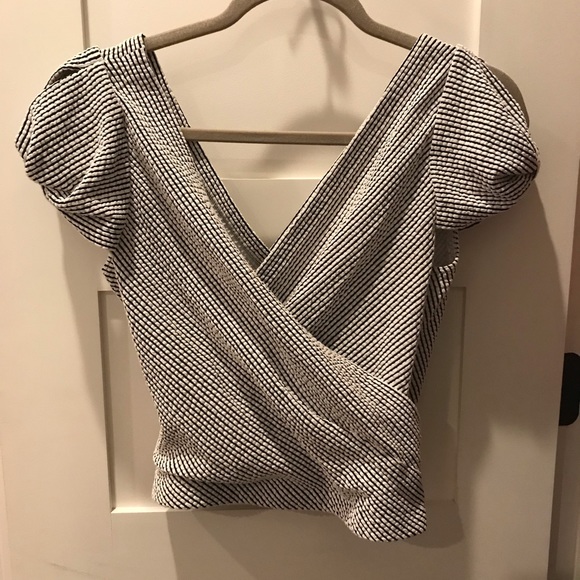 Club Monaco | Tops | Club Monaco Stripe Wrap Top | Poshmark